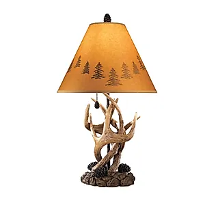 Signature Design by Ashley Derek Rustic Cabin Antler Lamp Set, 2 Count, Brown