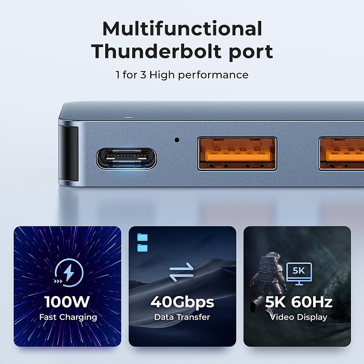 RayCue USB C Adapter for MacBook Pro/Air M1 M2 2023 2022 2021 13" 15" 16", 6 in 2 MacBook Pro Accessories with 10Gbps 2*USB 3.2, 10Gbps USB C Data Transfer, SD/TF Card Reader, and Thunderbolt 3 Port