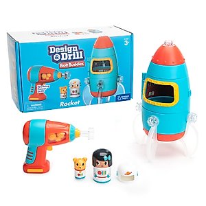 Educational Insights Design & Drill Bolt Buddies Rocket Take Apart Toy with Electric Toy Drill, Preschool STEM Toy, Gift for Boys & Girls, Ages 3+