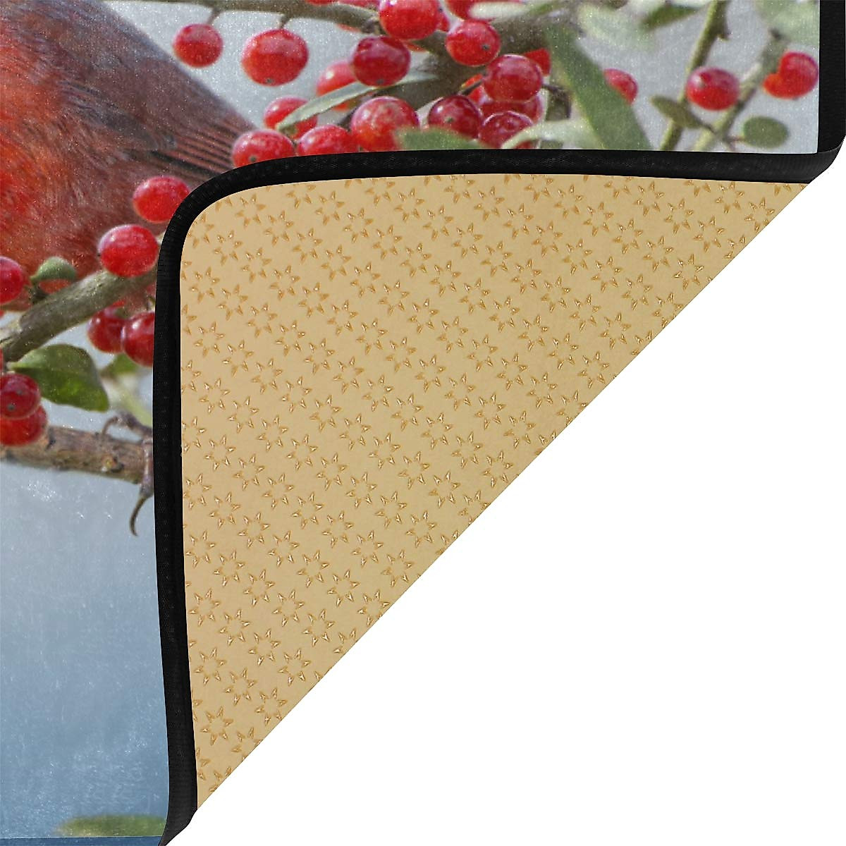 susiyo Kitchen Mat Northern Cardinals Red Birds Kitchen Rug Mat Anti-Fatigue Comfort Floor Mat Non Slip Oil Stain Resistant Easy to Clean Kitchen Rug Bath Rug Carpet for Indoor Outdoor Doormat