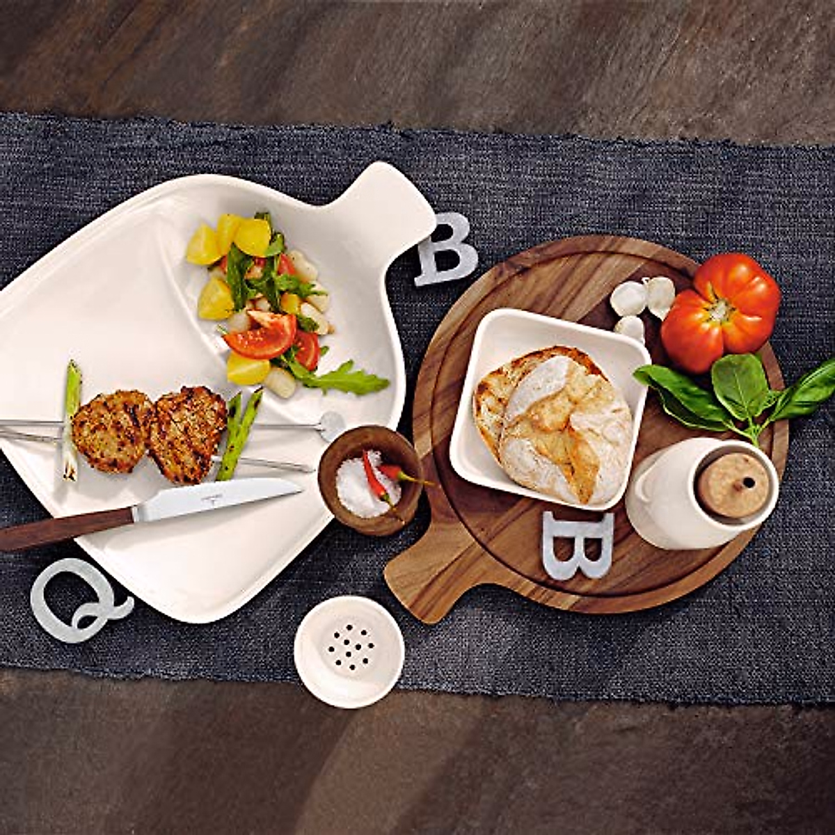 Villeroy & Boch Artesano Original Antipasti Plate : Acacia Wood, 11 in, Brown