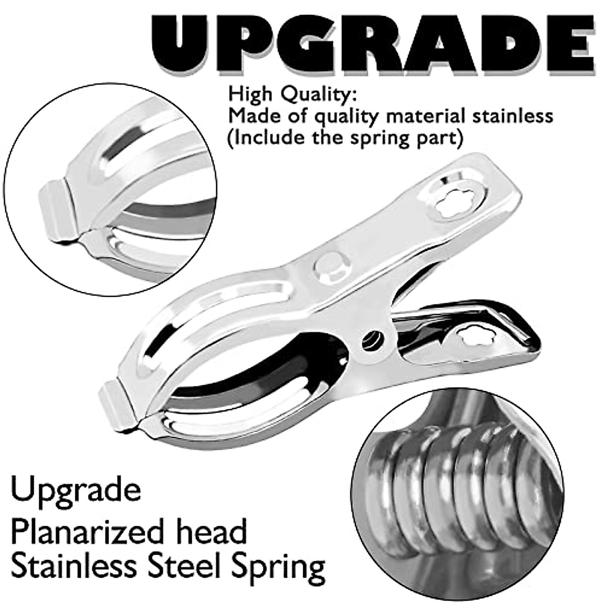 BESTEEL Upgraded 100 PCS Garden Clips, Greenhouse Clamps 100% Stainless Steel Heavy Duty Greenhuose Clips for Netting - Strong Grip to Hold Down Shade Cloth or Plant Cover on Garden Greenhouse Hoops