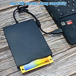 Nice2MiTu 3.5" USB External Floppy Disk Drive Portable 1.44 MB FDD USB Drive Plug and Play for PC Windows 10 7 8 XP Vista Mac Black (1P)