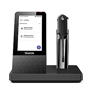 Yealink WH67 Wireless-Headset Bluetooth Headset with Microphone DECT Headset for Computer Laptop PC Office VoIP Phone Teams Certified(for Microsoft Optimized)