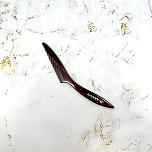 Speert #1617 Handmade Narrow Tooth Mustache Beard Comb Small Tortoise Havana Acetate Thick Coarse Fine Short Pocket Sized Facial Hair Grooming Tangle Free Beard Straightener Growth Care Styling Wet