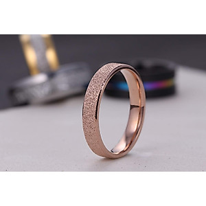 LOVE Beauties 4mm Women's Titanium Rose Gold Wedding Band Ring (8)