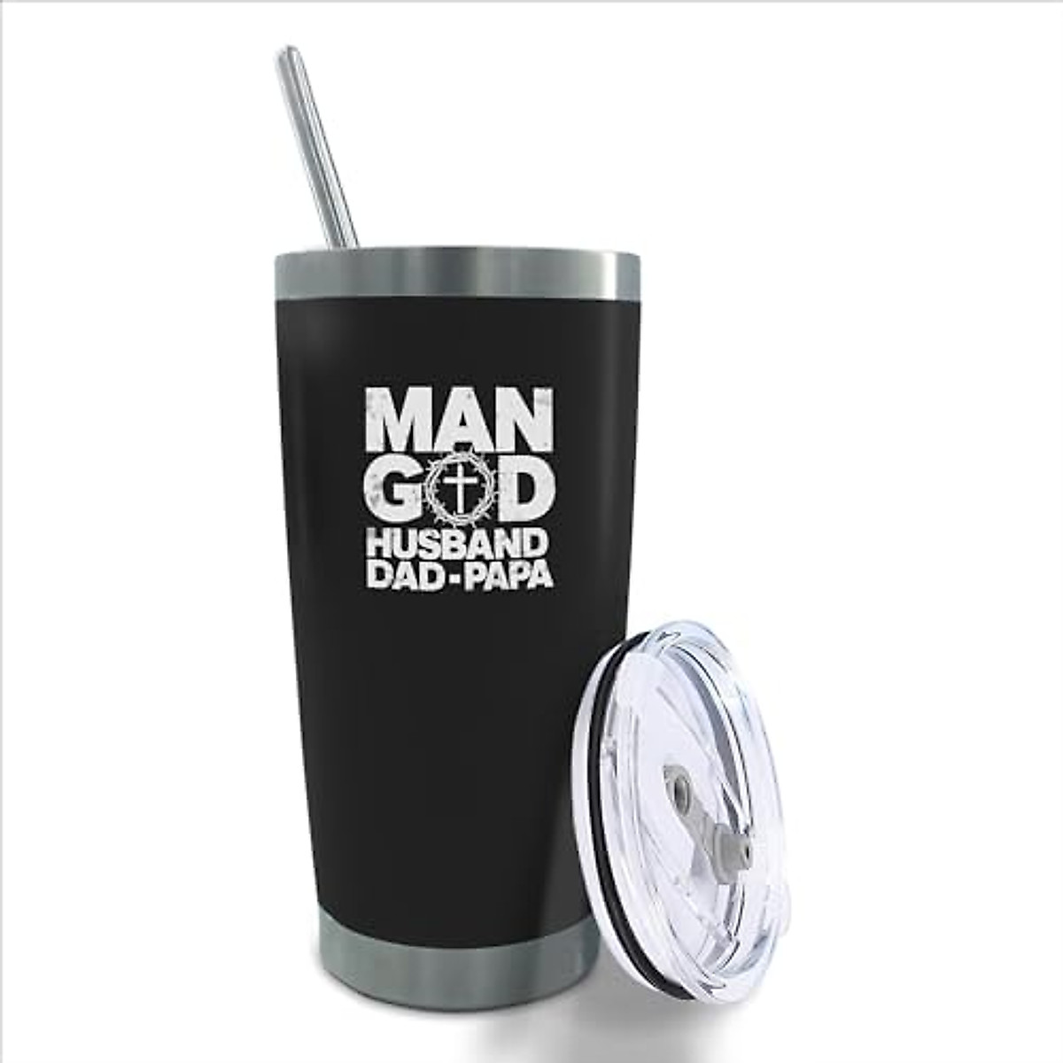 liabiliies Man of God Husband Dad papa Tumbler Coffee Tumblers 20 oz Tumbler with Lid and Straw Insulated Tumblers Stainless Steel Tumbler Funny Gifts for Men