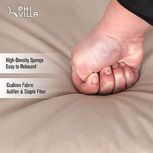 PHI VILLA Patio Swivel Dining Chairs Set of 2, Outdoor Kitchen Garden Metal Chair with Cushions, Patio Furniture Chair with Armrest, Black Frame