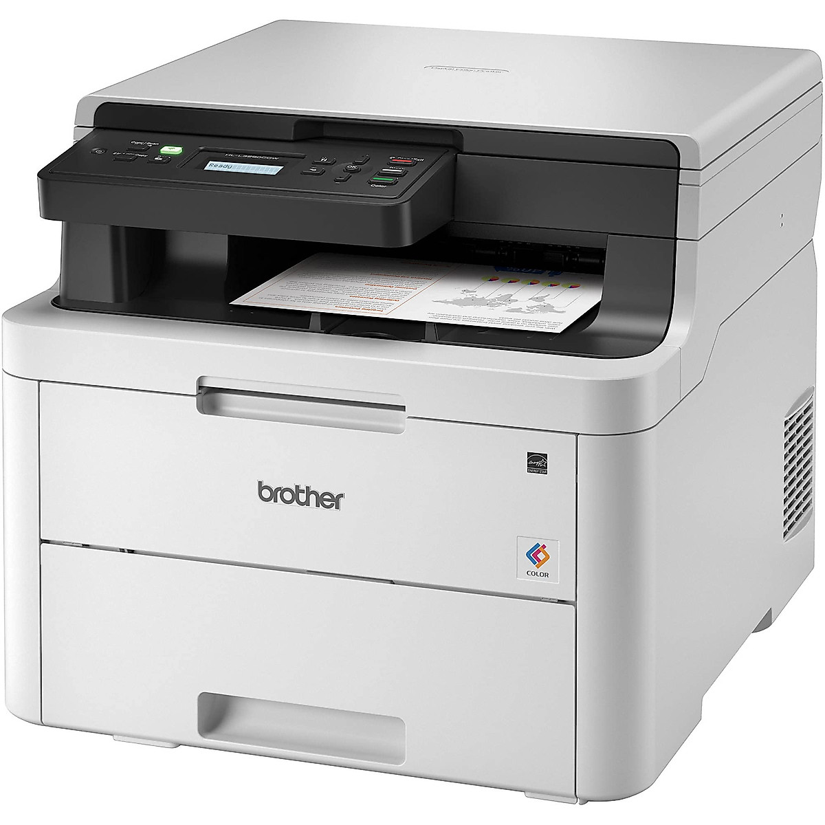 Brother HL-L3290CDW Compact Digital LED Color All-in-One Printer for Home Office with Convenient Flatbed Copy & Scan, Plus Wireless Duplex Printing, 25 ppm, 600x2400 dpi - BROAGE 8 Feet Printer Cable