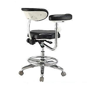 Aries Outlets Dental Medical Doctor Stool Mobile Dentist Seat Chair Deluxe with Armrest