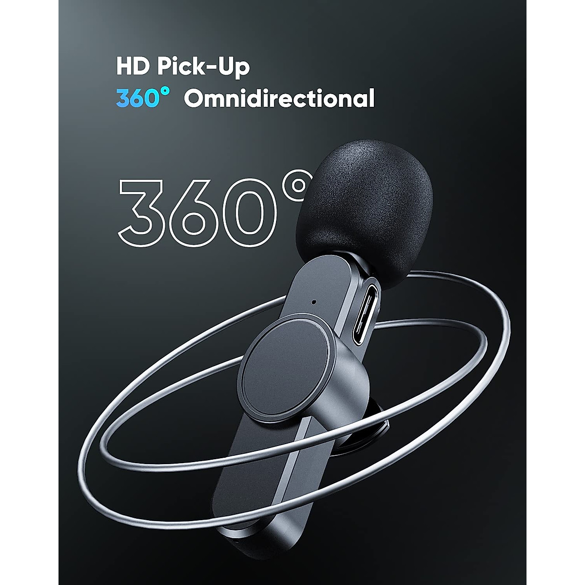Wireless Lavalier Microphones for iPhones iPad, Noise Reduction Professional Lapel Mics, Low Delay 20M Distance Cordless Mic for Interviewing Vlog Live Stream Podcasting - 2 Pack