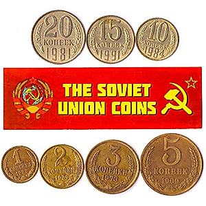LOT of 100 USSR Soviet Russian KOPEKS Coins 1961-1991 Cold WAR Hammer and Sickle Money