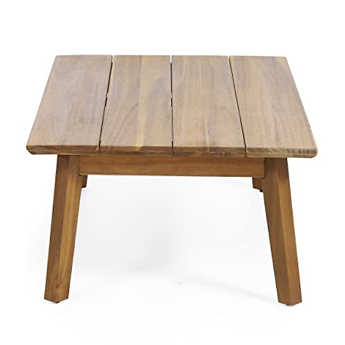 CHRISTOPHER KNIGHT HOME Burchett Outdoor 4pc Chat Set - Acacia Wood and Wicker - Teak/Mixed Brown/Beige