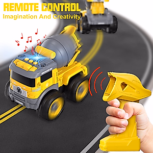 Take Apart Toys with Electric Drill with Remote Control Function 6 in 1 Take Apart Construction Toys Trucks Toy Drills, Gift Toys for 3,4,5,6,7, 8 Year Old Boys Girls Kids