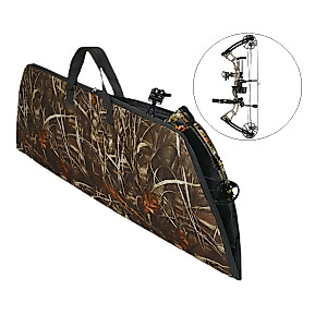 UNISTRENGH Bow Soft Case Multifunctional Outdoor Camouflage Hunting Bow Arrow Storage Bag for Compound Bow, Crossbow (Reed Camouflage, 46.85''L x 17.7''W (119 * 45 cm))