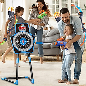 SpringFlower 2 Bow and Arrow Sets with LED Light-up,2 Foam Dart Guns for Kids 5 6 7 8 9 10+ Years Old, Archery Set with Standing Target for Boys & Girl, Ideal Gift