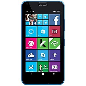 Microsoft Windows Lumia 640 LTE Black 8GB 5" RM-1073 (Cricket LOCKED) Cyan Blue