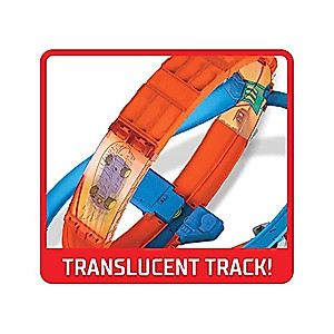 Hot Wheels Massive Loop Mayhem Track Set with Huge 28-Inch Wide Track Loop Slam Launcher, Battery Box & 1 1:64 Scale Car, Designed for Multi-Car Play, Gift for Kids 5 Years & Up