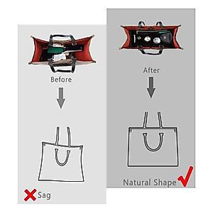 ZTUJO Purse Organizer Insert For Handbags, Silky Touching Bag Organizer Insert With Bottle Holder, Perfect for Speedy, Neverfull, Tote,ONTHEGO,Artsy,Handbag and More (Medium,Silky Black)