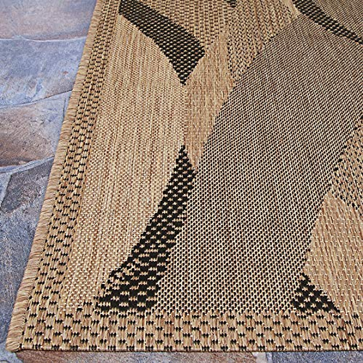 Couristan Recife Seagrass Indoor/Outdoor Area Rug, 7'6", Natural-Black