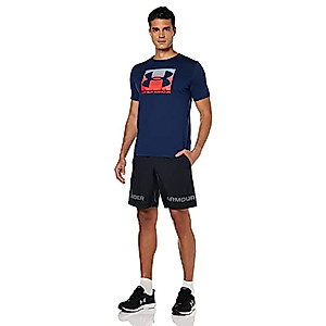 Under Armour Men's Woven Graphic Wordmark Shorts , Black (001)/Pitch Gray , Small