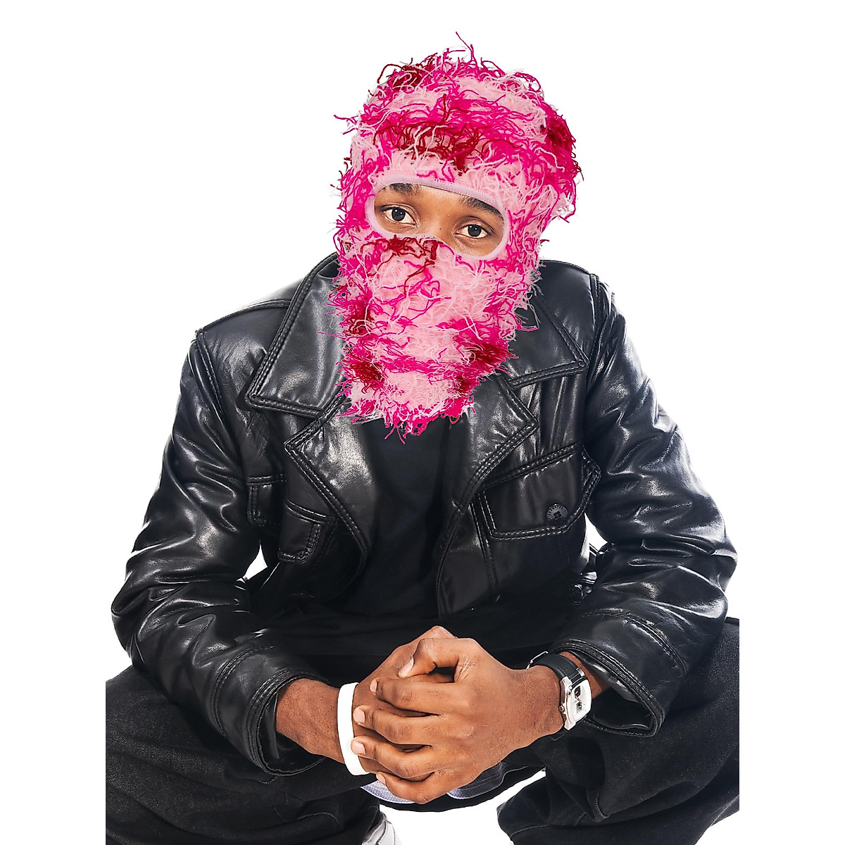 MGBPEI 1 Pack Distressed Balaclava Ski Mask for Men/Women Knitted Full Face Ski Mask Windproof Neck Warmer