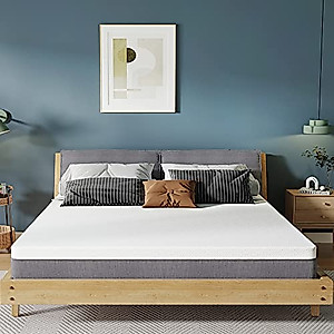 EZKozzy 3 Inch Memory Foam Mattress Topper Full Size High Density Cooling Pad Pressure Relief Bed Topper with Removable & Washable Bamboo Cover (Queen)