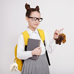 Haconba 12 Pack Mini Teddy Dog Plush Stuffed Puppy Dog Animal Toy for Pendant Keychain Baby Shower Birthday Carnival Prizes Bag Fillers, 4 Colors (Puppy Dog Color 1)