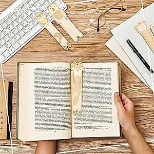 Wooden Bookmarks Animal Engraved Bookmarks for Kids Cute Bookmarks Blanks DIY Wooden Craft Bookmark School Office Supply for Teachers Students Classroom Rewards Supplies