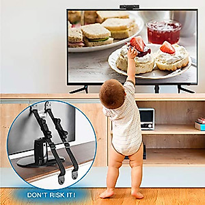 PERLESMITH TV Anti-tip Straps & Floating Wall Mounted Shelf AV Mount Shelf