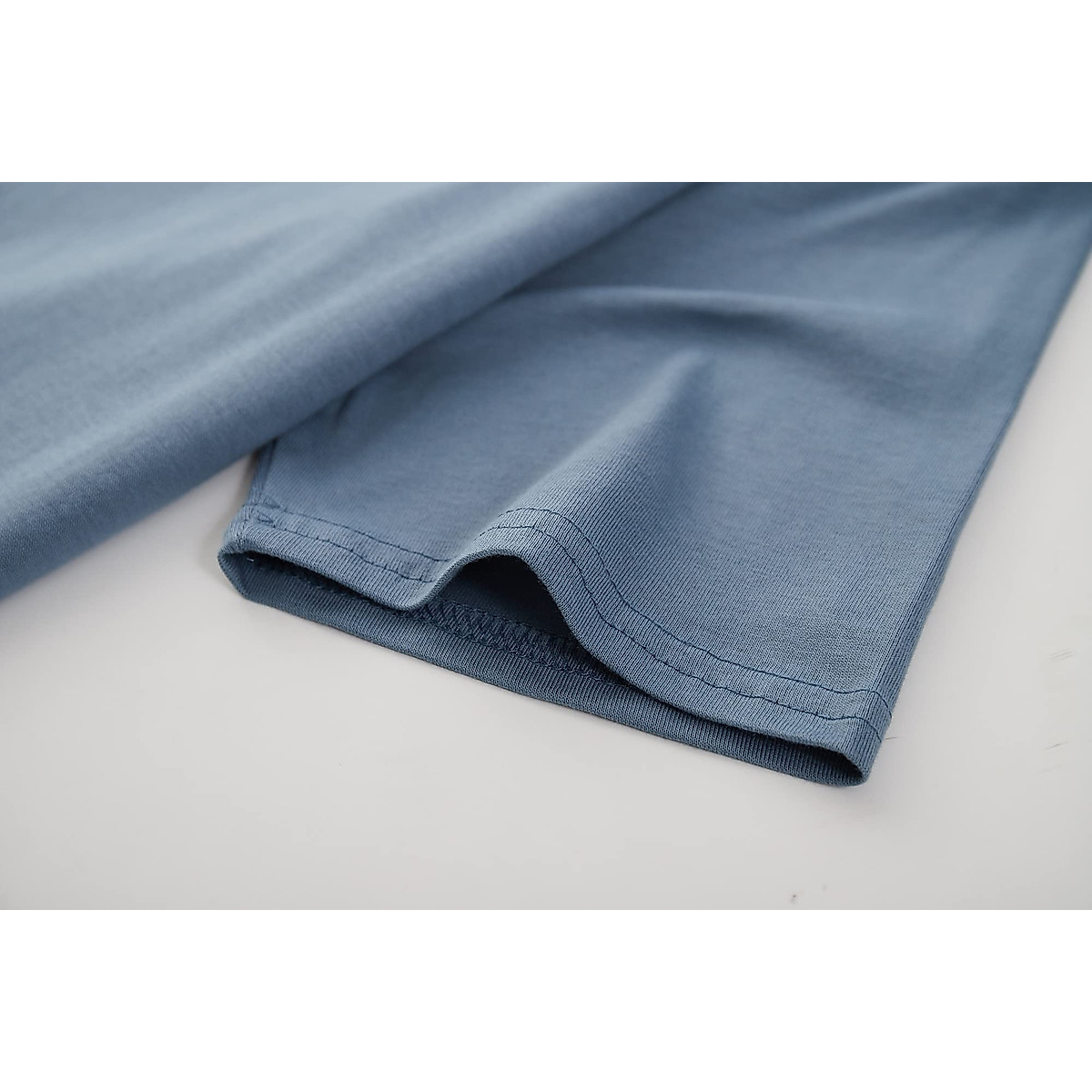 KLIEGOU Mens 100% Cotton Hipster Hip Hop Longline Crewneck T-Shirt (66 Light blue1 M)