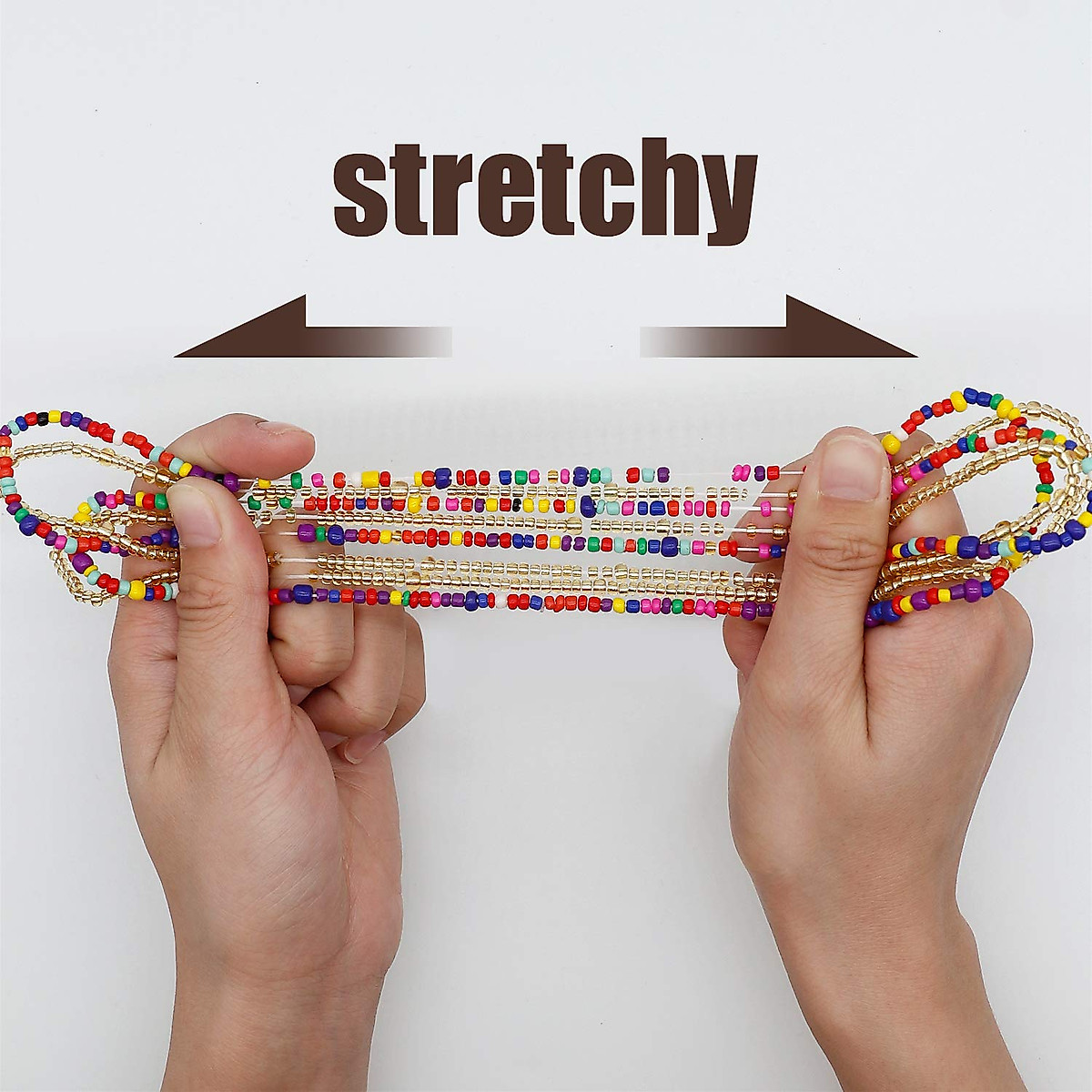 Waist Beads Body Jewelry, Colorful Belly Beads, Bead Jewelry, Belly Chains, Waist Chain (2 Pieces Set)