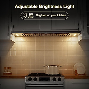 BRANO Range Hood Insert 36 Inch, 900 CFM Smart Voice/Gesture/Touch Control, 4 Speed Exhaust Fan, Stainless Steel Kitchen Hood with Charcoal Filter, Ducted/Ductless Convertible