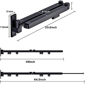 uyoyous Clothes Drying Rack 7.6 lbs Folding&Retractable 3-Level Wall Mount Space Saver Clothes Hanger with Towel Bar Laundry Drying Rack for Indoor Outdoor -Matte Black