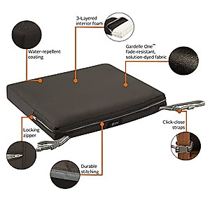 Classic Accessories Ravenna Water-Resistant 17 x 15 x 2 Inch Patio Seat Cushion, Espresso