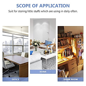 Cabilock 2pcs plastic pp Modular Box desktop Storage Container cosmetic makeup plastic to go containers student plastic container toiletry organizer desktop box Pearlescent Thick frame