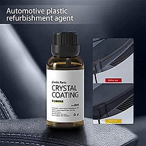 Plastic Parts Crystal Coating, Plastic Parts Crystal Coating for Car, Plastic Parts Refurbish Agent with Spong 30ML (2 Pcs)