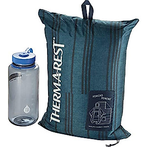 Therm-a-Rest Honcho Poncho Wearable Hoodie Blanket, Blue Print