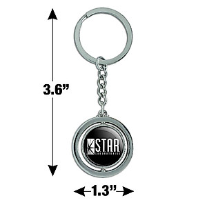GRAPHICS & MORE The Flash TV Series STAR Labs Logo Keychain Spinning Round Chrome Plated Metal