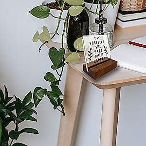 Inspirational Quotes Office Desk Sign, Motivational Minimalist Decor Art Acrylic Plaque With Wooden Stand Sign Home Office Desk Sign Gift for Women Cowoker Friend Colleague