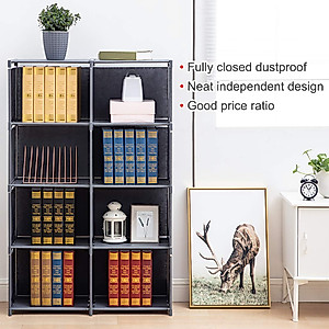 COPREE 4-Shelf 8 Cube Bookshelf(Grey)