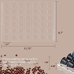 Sumerflos Coffee Pod Storage Organizer Tray Drawer, Holds 42 Capsules Compatible with Nespresso original pods Insert for Kitchen Home Office Capsule Drawer Capsule Holder and Organizer - Clear