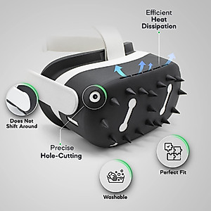 VRplix Latest Cover for Meta Quest 2 Accessories, Silicone Cover Set Compatible with Oculus Quest 2 Accessories Enhanced Oculus Quest 2 Skin, Unique Design Protective Cover