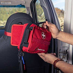 Surviveware Survival First Aid Kit - Emergency Preparedness at Home, Car, Office, Hiking, Camping & Outdoors Activities - 180 pcs Medical Supplies w/Removable MOLLE System & Labeled Compartments