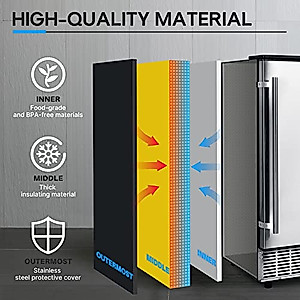 ICEPURE Commercial Ice Maker Machine, Make 80lbs/24H, Built in Ice Maker Under Counter, Auto Self-Cleaning, 24H Timing, Freestanding & UnderCounter with 26 lbs Storage Capacity with Reversible Door.