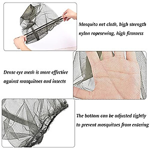 Mosquito Head Mesh Nets Gnat Face Netting, Extra Fine Holes Protective Cover Mask Face from Insect Bug Bee Mosquito Gnats for Outdoor Activities Hiking Fishing Hunting Camping Backpacking (4 Pack)