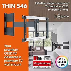 Vogel's Thin 546 Full-Motion OLED TV Wall Mount for 40-65 inch TVs | Swivels up to 180º | Max. 66 lbs (30 kg) | Max. VESA 400x400 | Ultra Slim TV Wall Mount | TÜV Certified