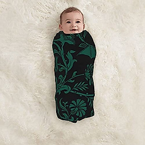 Belinyo Bat Flower Baby Swaddle Blankets Nursing Cover Infant Receiving Blankets for Crib, Stroller, Travel( 36x 36'')