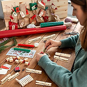 Marsui 200 Pcs Large Clothes Pins Wooden Clothespins 4 Inch Wood Clothes Pins Heavy Duty Outdoor for Outside Hanging Clothes Laundry DIY Craft Pictures Photos (Natural Color)