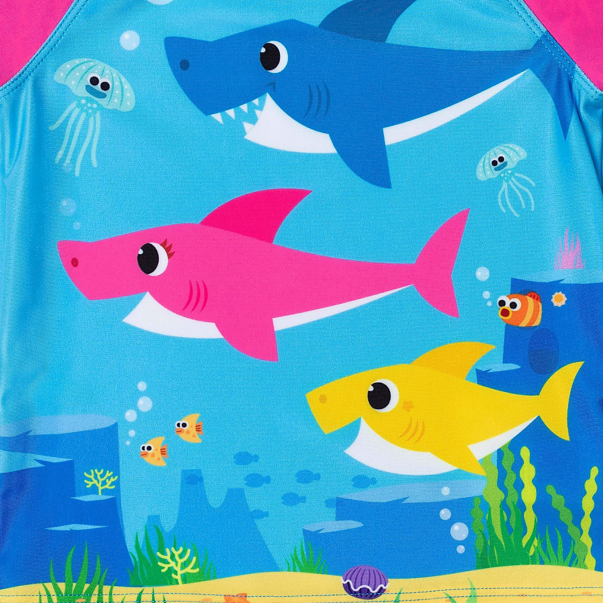 Baby Shark Toddler Girls Swim Rash Guard Tankini Top Bottom Set Blue 2T